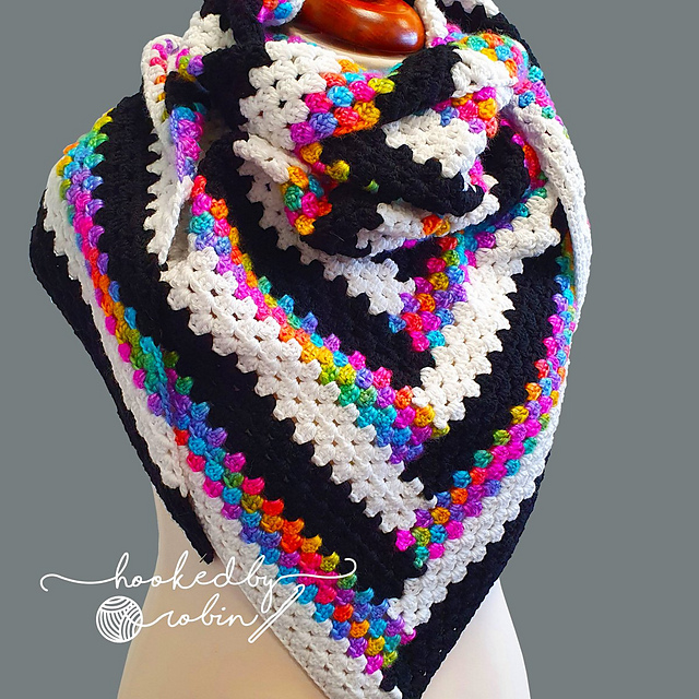 Ravelry: Log Cabin Shawl pattern by Hooked by Robin