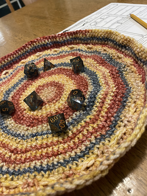 Ravelry: All-In-One RPG Dice Bag/Mat pattern by Amanda Tucker