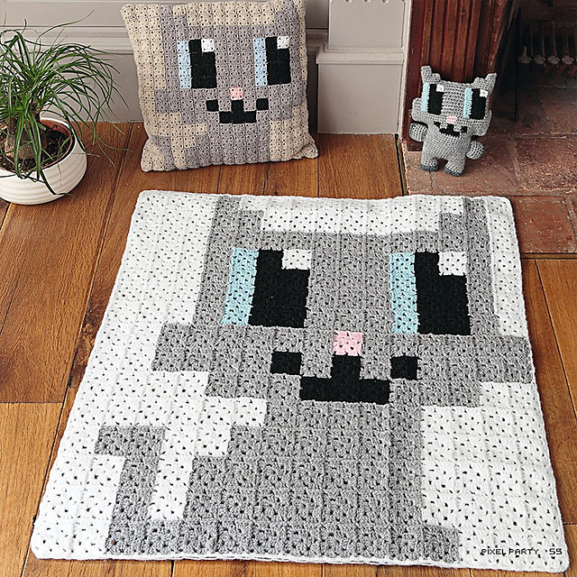Ravelry: pixelplaid "Cat" pattern by Hooklook / Un crochet par ici
