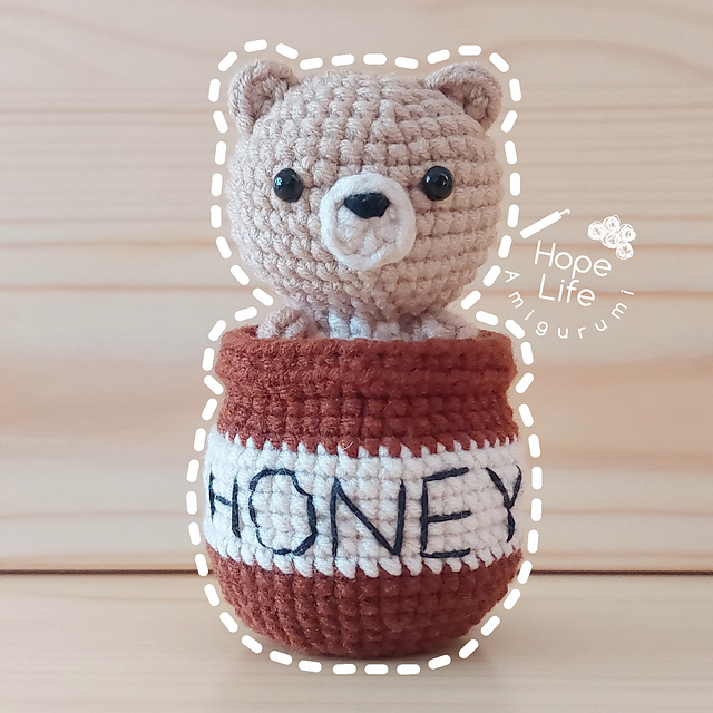 Ravelry: Bear in Honey Pot pattern by Frieda Wing