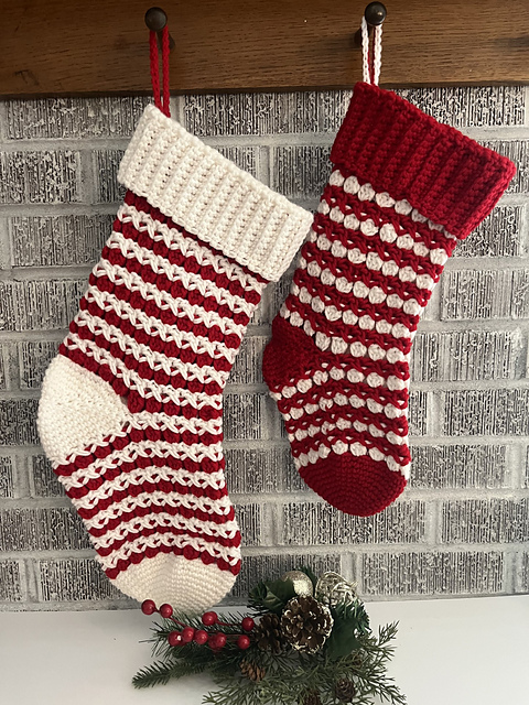 Ravelry: Festive Candy Cane Stocking pattern by Hummingbirds and Hooks