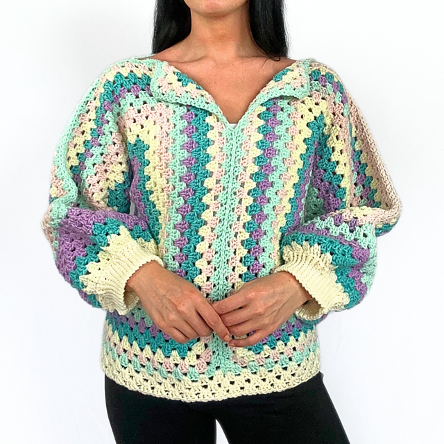 Ravelry: Easy Granny Hexagon Sweater pattern by Elyse Eades
