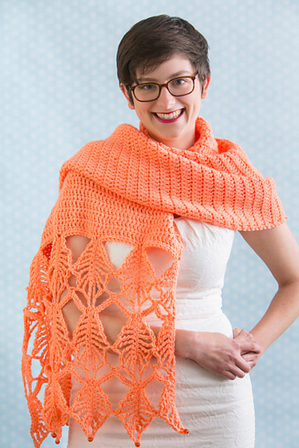 Ravelry: Leaf Motif Wrap pattern by Mary Beth Temple