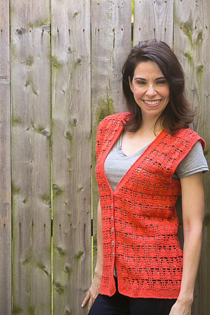 Ravelry: Leaf Motif Vest pattern by Nazanin S. Fard