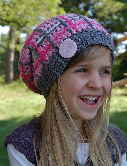 Ravelry: "Perfectly Plaid" Slouch Hat pattern by Jennifer Renaud