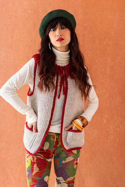 Ravelry: Lulu Collar Gilet pattern by Simone Francis