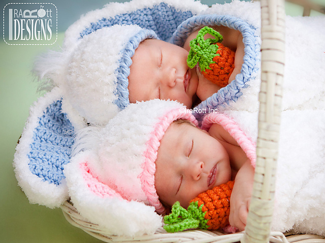 Ravelry: Bunny Rabbit Baby Hat with Carrot and Cocoon Set pattern by ...