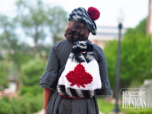 Ravelry: Canadian Maple Leaf Backpack and Beret pattern by Ira Rott