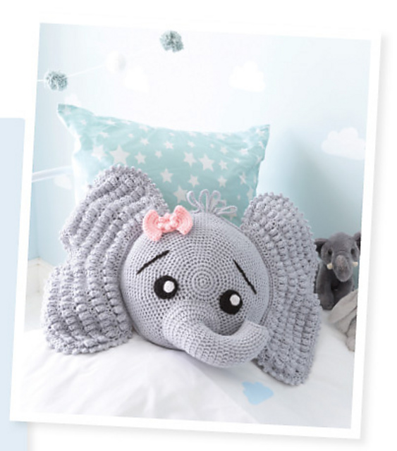 Ravelry: Josefina & Jeffery Elephant Pillow Small pattern by Ira Rott