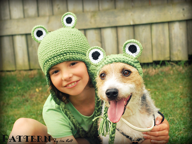 Ravelry: Frog Set for your Kid and your Pet Hat pattern by Ira Rott