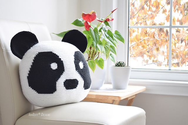 Ravelry: Amanda The Panda Pillow pattern by Ira Rott