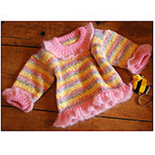 Ravelry: Jolee Pink Ruffle Sweater pattern by Erin Krantz