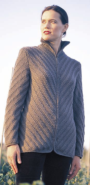Ravelry: Diagonal Zip Jacket pattern by Shirley Paden