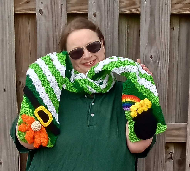 Ravelry: Leprechaun Gnome Scarf pattern by Connie Langley