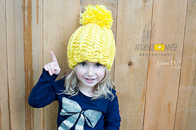 Ravelry: Knit-Not Crocheted Poof Beanie pattern by Jaime DeVries