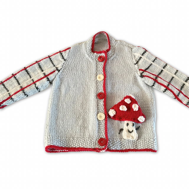 Ravelry: Fun Guy Mushroom Plaid Cardigan pattern by Jane Burns