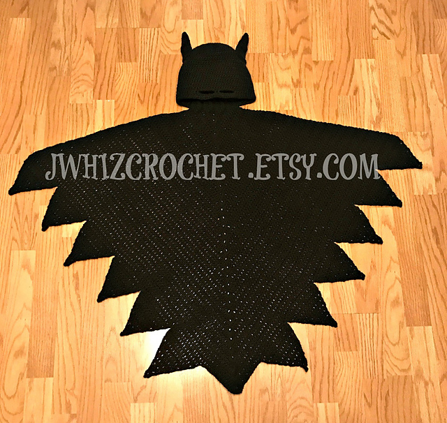 Ravelry: Hooded Batman Blanket Cape pattern by Jessica Whisman
