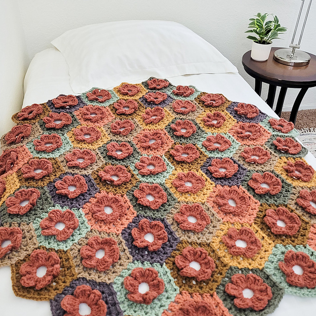 Ravelry: Vintage Petals Blanket pattern by Jennifer Olivarez