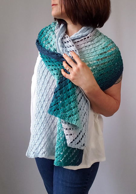 Ravelry: Diagonal Shells Wrap pattern by Jennifer Olivarez