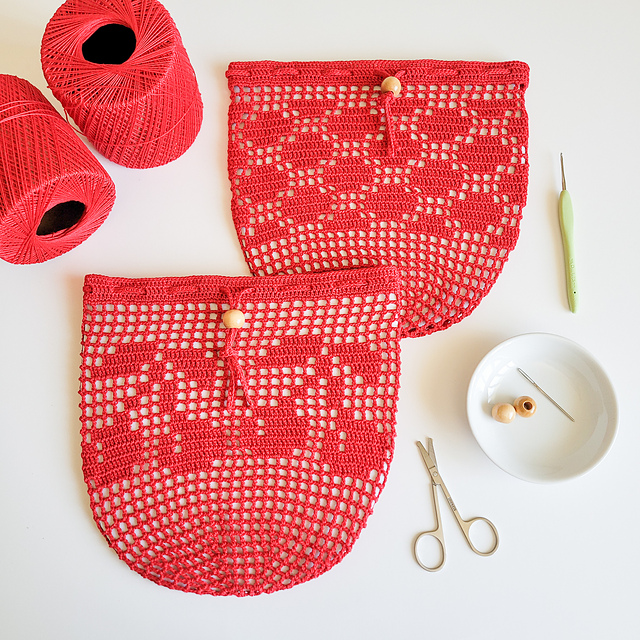Ravelry: Cherries Produce Bag pattern by Jennifer Olivarez