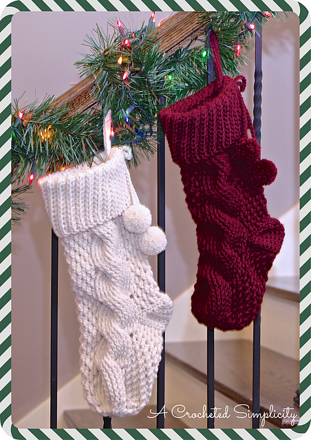 Ravelry: Big Bold Cabled Stocking pattern by Jennifer Renaud