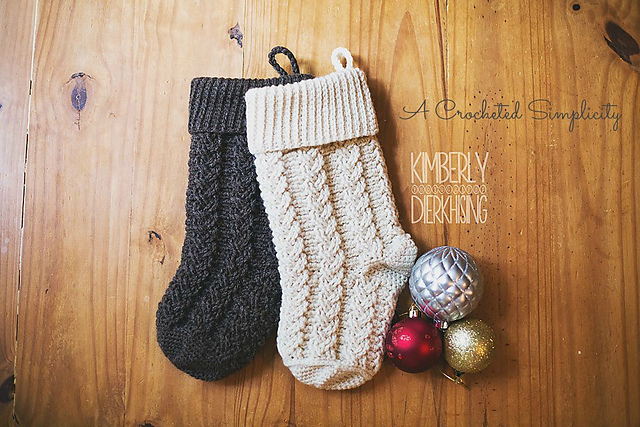 Ravelry: Braided Cables Christmas Stocking pattern by Jennifer Renaud