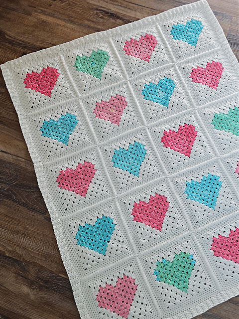 Ravelry: Crochet Heart Quilt pattern by Jennifer Renaud