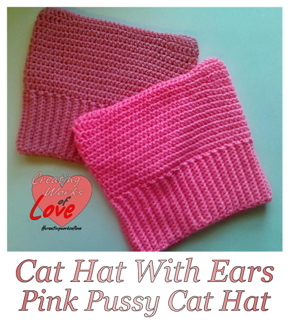 Ravelry: Cat Hat With ears - pink pussycat pattern by Jennifer MacEwen