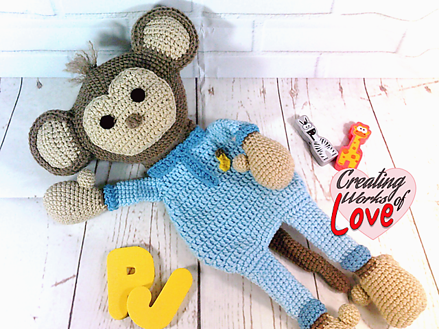 Ravelry: PJ Monkey Ragdoll Lovey pattern by Jennifer MacEwen