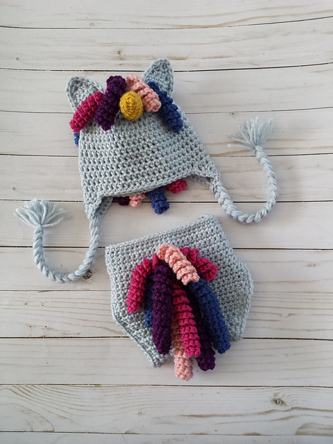 Ravelry: Unicorn hat and diaper cover pattern by Jessica Gammon