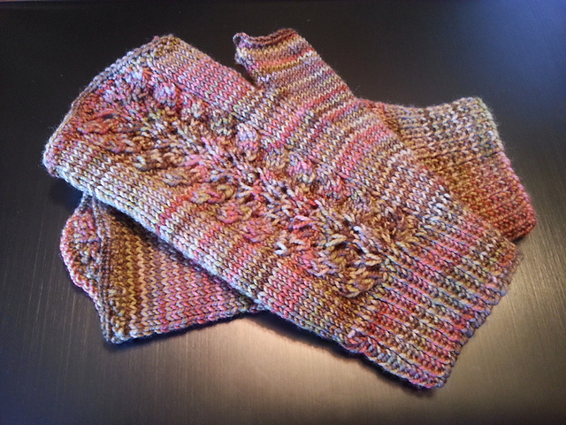 Ravelry: Falling Leaves Mitts pattern by Jknitbelle