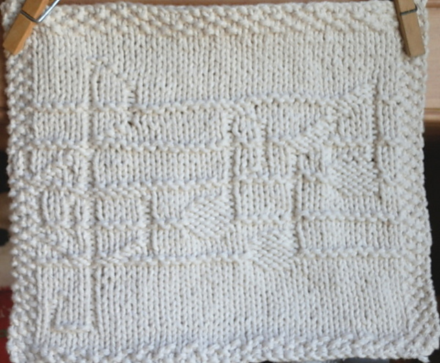 Ravelry: Musical Clef and Notes Knitted Square pattern by Jeannine Isom