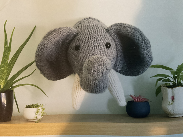Ravelry: Giant Elephant Faux Taxidermy Head pattern by Louise Walker