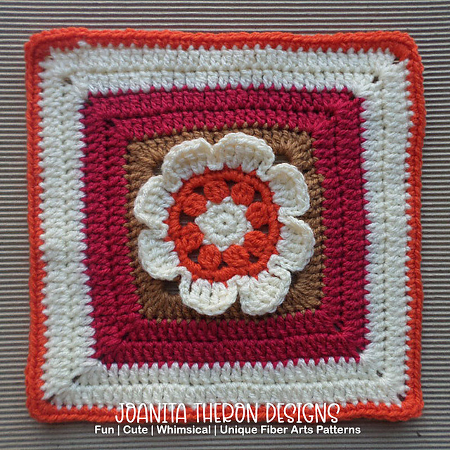 Ravelry: Eight Petal Flower Square pattern by Joanita Theron