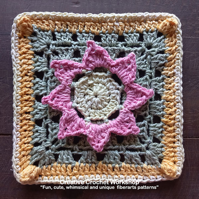 Ravelry: Hip Eight Petal Flower Granny Square pattern by Joanita Theron