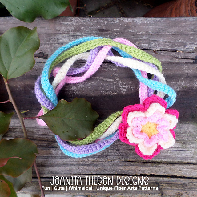 Ravelry: Rainbow String Flower Necklace pattern by Oombawka Design Team