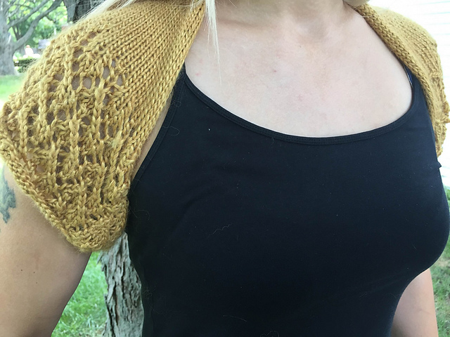 Ravelry: Lace Sleeve Shrug pattern by Joan of Dark aka Toni Carr