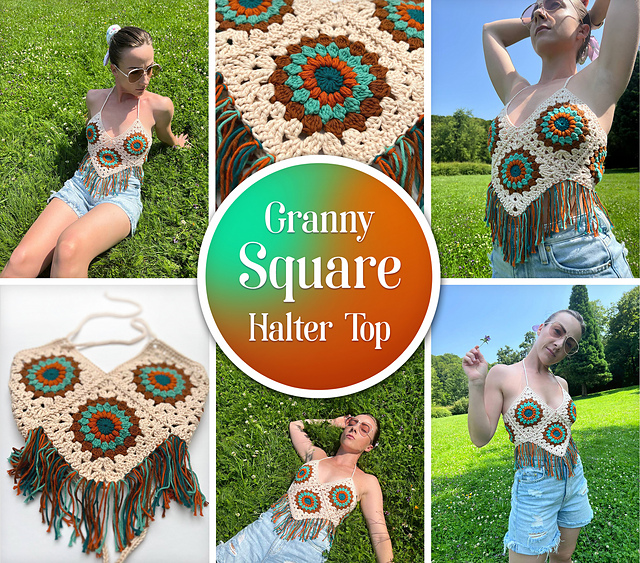 Ravelry: Granny Square Halter Top pattern by Jolly Lizard