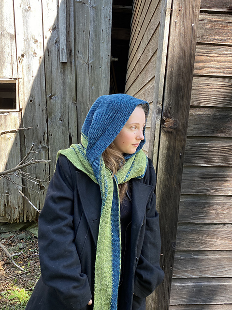 Ravelry: Northern Lights Hooded Scarf pattern by Deborah Simon