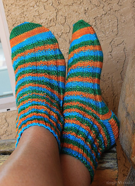 Ravelry: Slip Stitch Stripey Socks pattern by Julie Tarsha