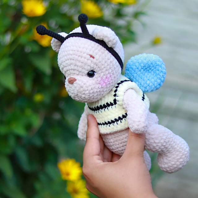 Ravelry: Bear in a bee costume pattern by Juliia Pyha