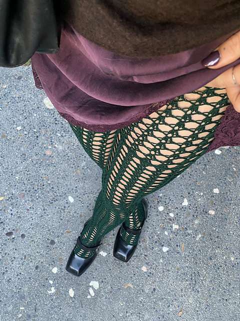 Ravelry: Belladonna Lace Tights pattern by June Lagoon