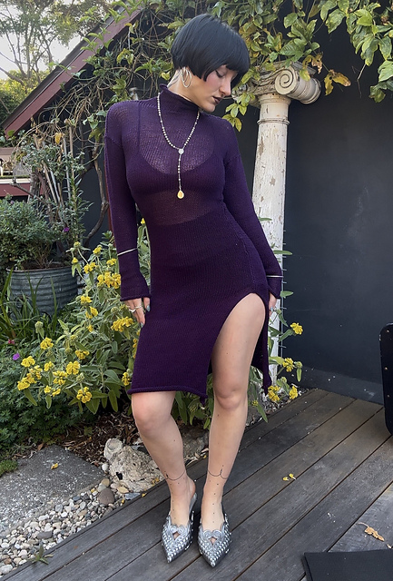 Ravelry: Clytemnestra Mockneck Midi Dress pattern by June Lagoon