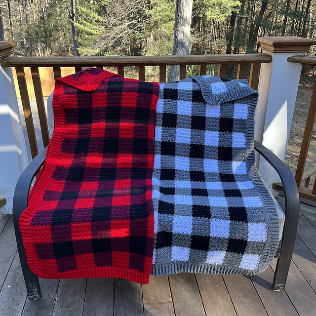 Ravelry: JustMagicMaria's Red Buffalo Check Blanket for Greg