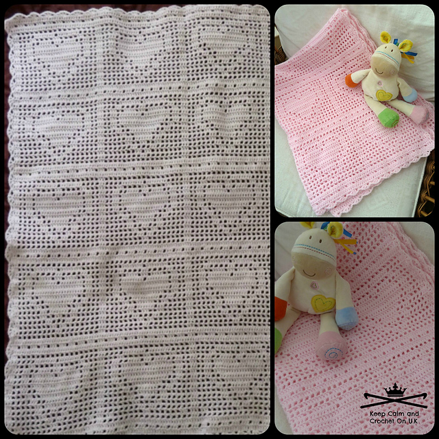 Ravelry: Bordered Heart Filet Blanket pattern by Heather C Gibbs (KCACO.UK)