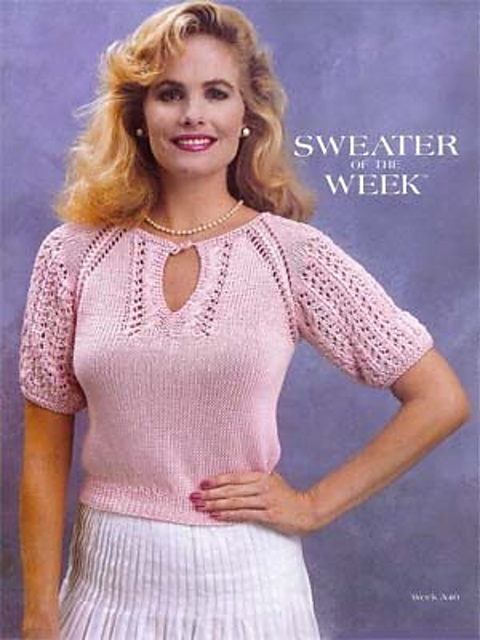 Ravelry: Sweater of the Week Pink Lace Keyhole Sweater pattern by ...