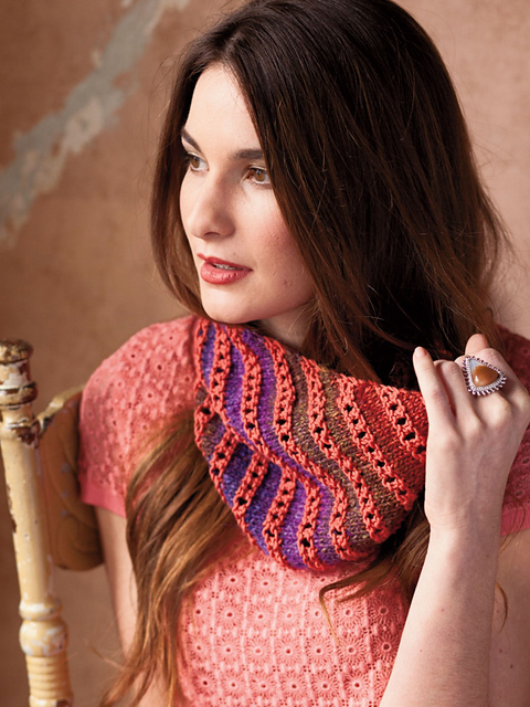 Ravelry: Bias Eyelet Cowl pattern by Grace Akhrem