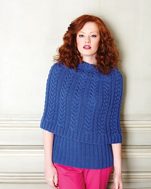 Ravelry: #4 Cabled Shoulder Cape pattern by Jacqueline van Dillen