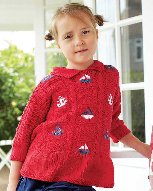Ravelry: #14 Tunic with Nautical Motifs pattern by Debbie Bliss