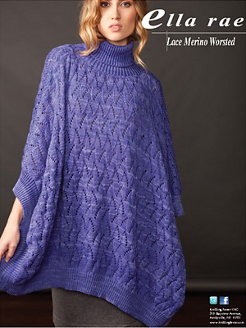 Ravelry: Lace Merino Worsted Poncho pattern by Ella Rae
